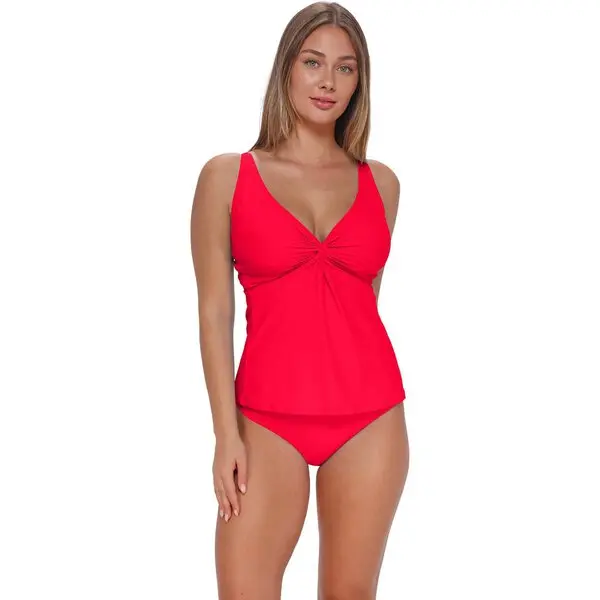 SUNSETS Forever Tankini Swimsuit Top D Cup - Geranium