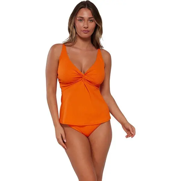 SUNSETS Forever Tankini Swimsuit Top D Cup - Kumquat Sandbar Rib