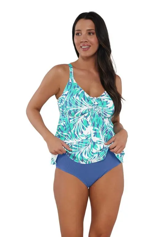 SUNSETS ESCAPE Marin Tankini Swimsuit Top - Sea Breeze Sandbar Rib