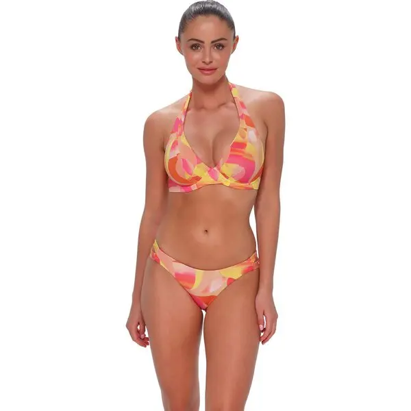 SUNSETS Muse Halter Bikini Top F Cup - Dreamsicle Crepe