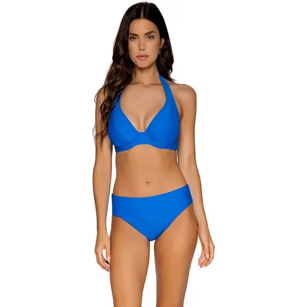 SUNSETS Muse Halter Bikini Top F Cup - Electric Blue