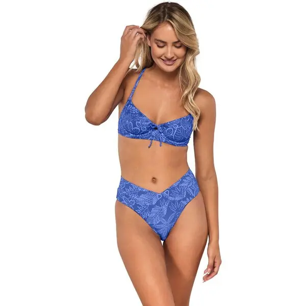 SWIM SYSTEMS Delfina V Front Bikini Bottom - Bahama Blues