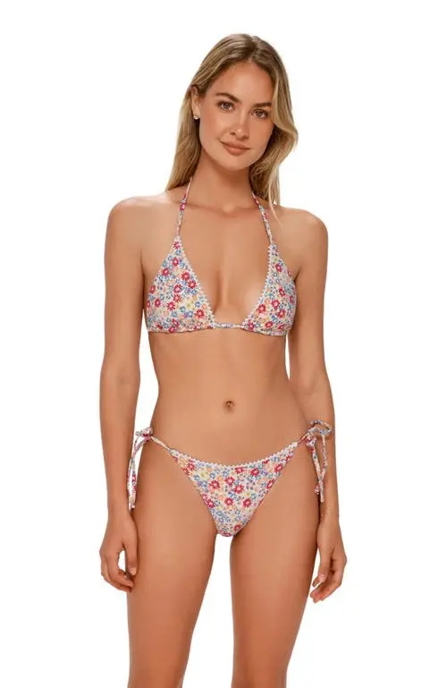 SWIM SYSTEMS Pom Pom Triangle Bikini Top - Prairie Petals