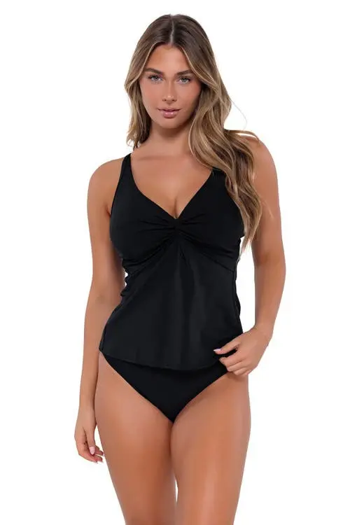 SUNSETS Forever Tankini Swimsuit Top Dd Cup - Black