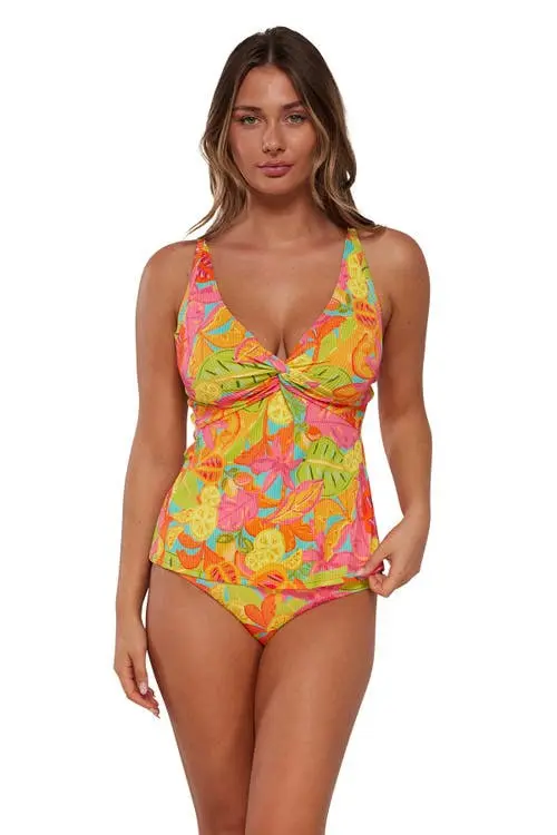 SUNSETS Forever Tankini Swimsuit Top Dd Cup - Citrus Grove Sandbar Rib