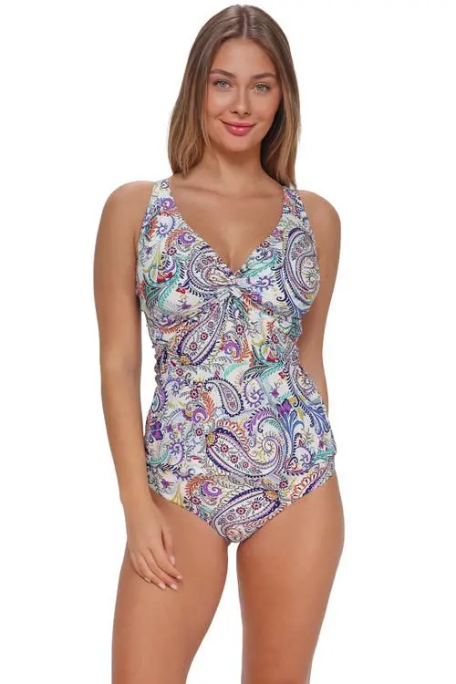 SUNSETS Forever Tankini Swimsuit Top Dd Cup - Tide Pool Twist