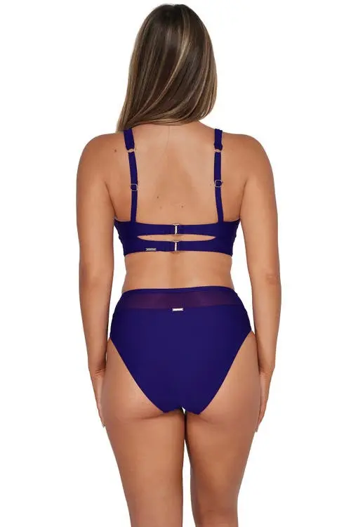 SUNSETS Annie High Waist Bikini Bottom - Indigo