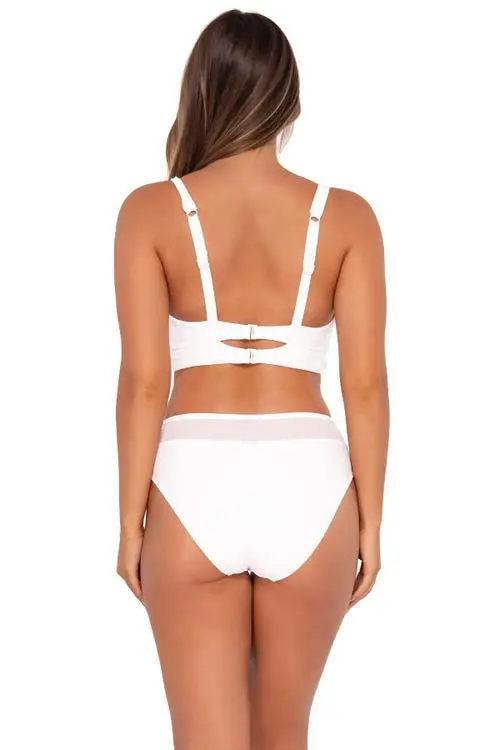 SUNSETS Annie High Waist Bikini Bottom - White Lily