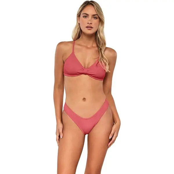 PACIFICA BY SUNSETS Sandy Scoop Bikini Bottom - Hibiscus Tea