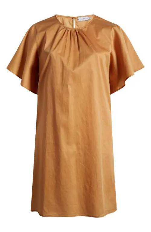 HARSHMAN Agata Flutter Sleeve Cotton Dress - Sand