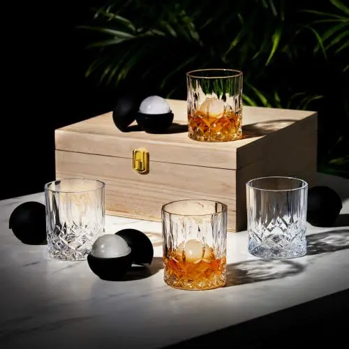 VISKI Admiral 8-piece Crystal Tumbler & Ice Sphere Box Set