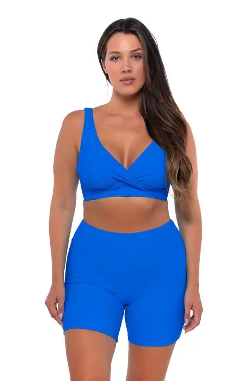 SUNSETS ESCAPE Bayside Bike Short Swim Bottom - Electric Blue