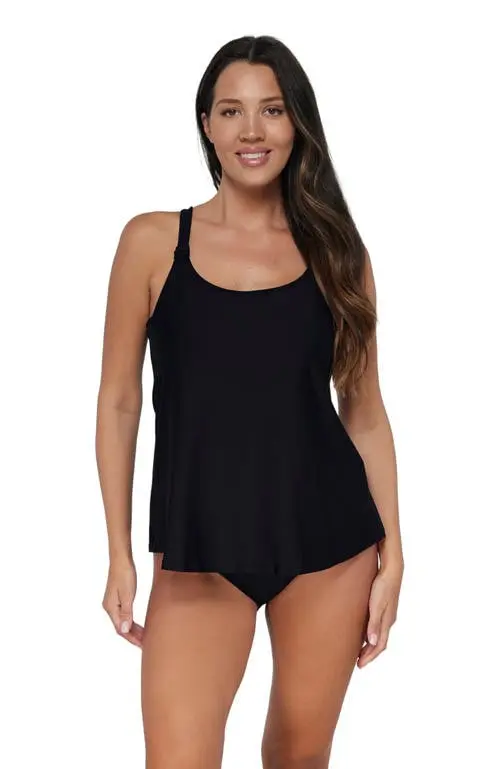 SUNSETS ESCAPE Jenna Tankini Top - Black