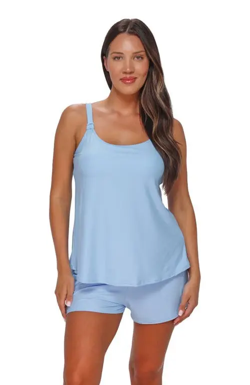 SUNSETS ESCAPE Jenna Tankini Top - Blue Whisper