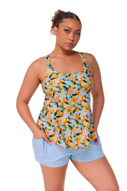 SUNSETS ESCAPE Jenna Tankini Top - Clementine