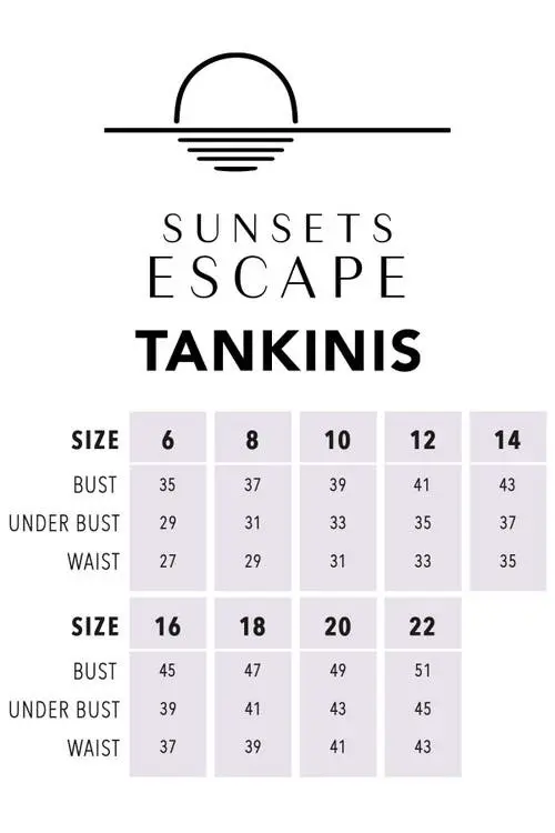 SUNSETS ESCAPE Jenna Tankini Top - Sand Drift