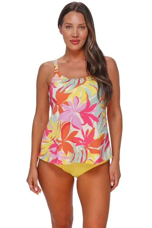 SUNSETS ESCAPE Jenna Tankini Top - Tropicolor Crepe