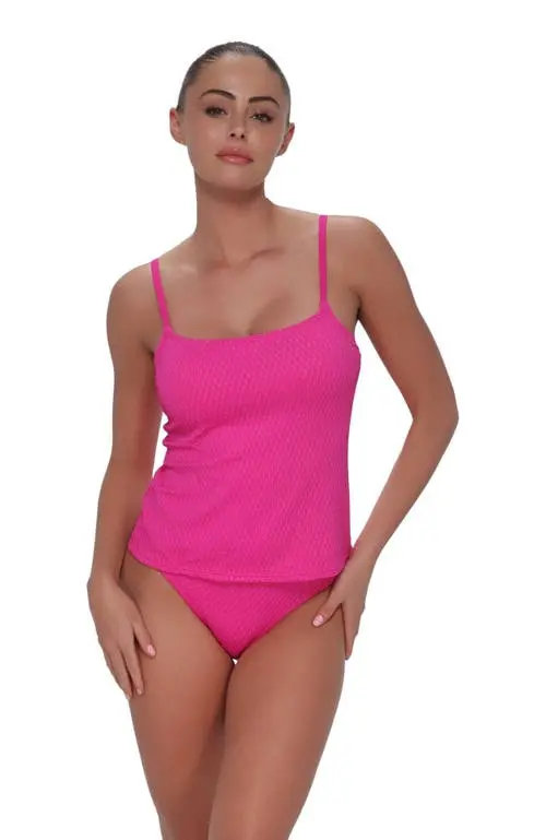 PACIFICA BY SUNSETS Coralie Tankini Swimsuit Top D Cup - Pink Diamond Lurex
