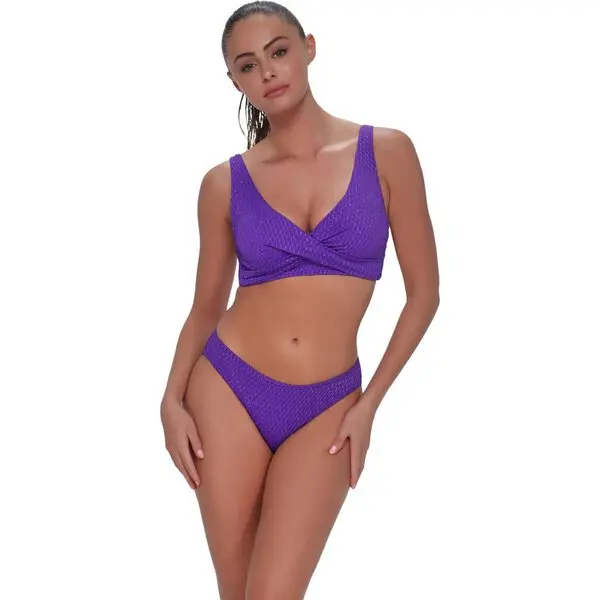 PACIFICA BY SUNSETS Mirabella Dd Cup Bikini Top - Purple Gem Lurex