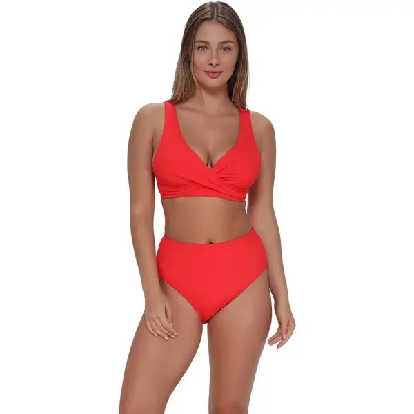 PACIFICA BY SUNSETS Mirabella Dd Cup Bikini Top - Red Hot Rib
