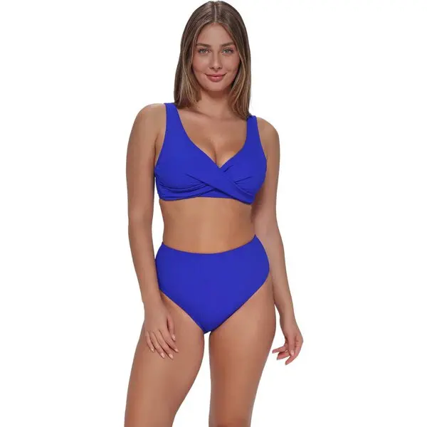 PACIFICA BY SUNSETS Mirabella Dd Cup Bikini Top - Vivid Blue Rib