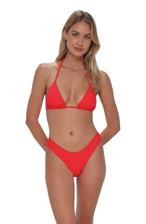 PACIFICA BY SUNSETS Tiana Triangle Bikini Top - Red Hot Rib
