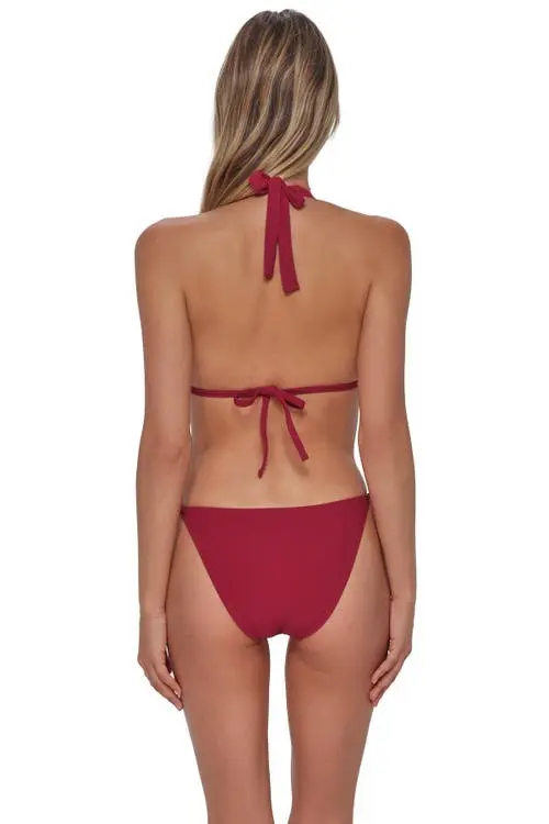 SWIM SYSTEMS Mckenna Tie Side Bikini Bottom - Cherry Pie Scrunch
