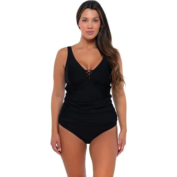 SUNSETS ESCAPE Emerson Tankini Swimsuit Top - Black