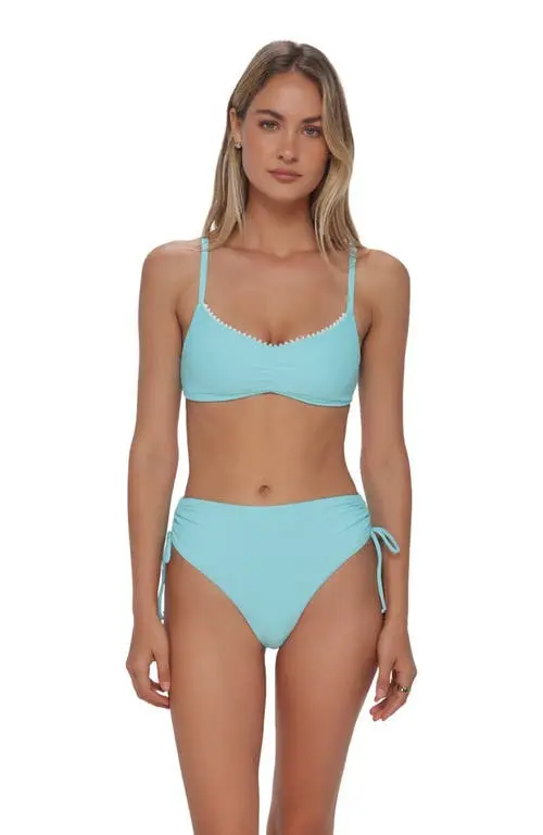 SWIM SYSTEMS Malia High Waist Bikini Bottom - Aqua Haze Rib