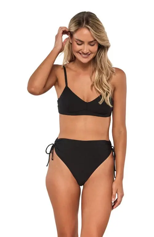 SWIM SYSTEMS Malia High Waist Bikini Bottom - Black