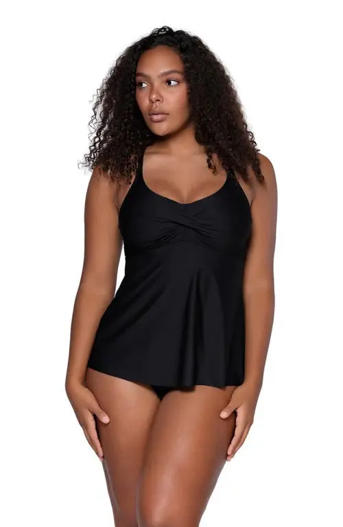 SUNSETS ESCAPE Tori Tankini Swimsuit Top - Black