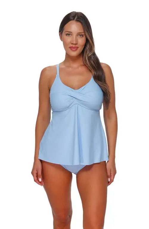 SUNSETS ESCAPE Tori Tankini Swimsuit Top - Blue Whisper
