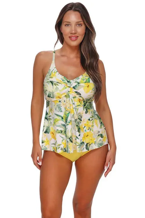 SUNSETS ESCAPE Tori Tankini Swimsuit Top - Isla Soleil Crepe