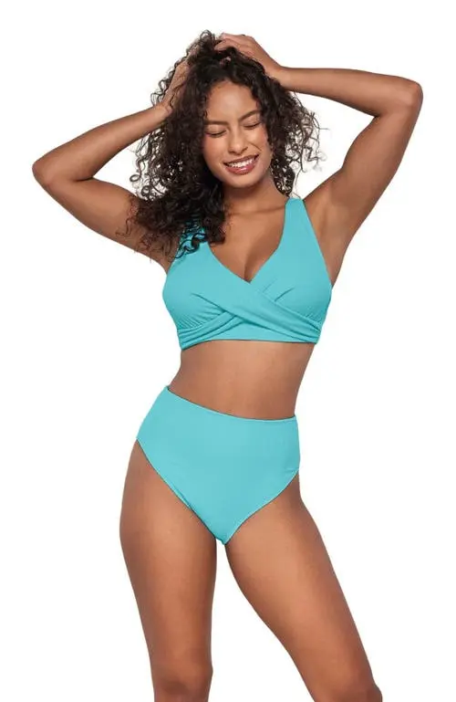 PACIFICA BY SUNSETS Astrid High Waist Bikini Bottom - Pool Party