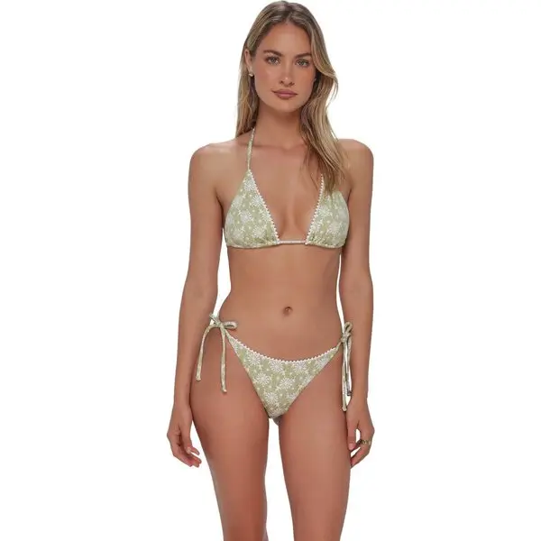 SWIM SYSTEMS Pom Pom Tie Side Bikini Bottom - Cactus Flower