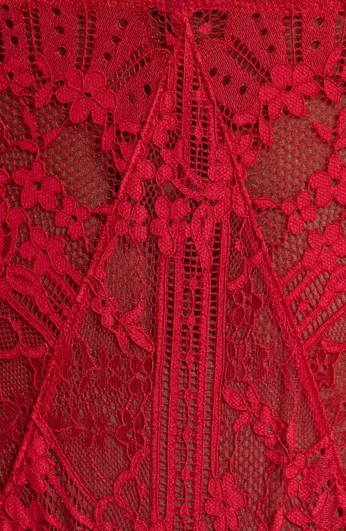 Etam La Chamade Cutout Lace Teddy In Red - 60% Off | Editorialist