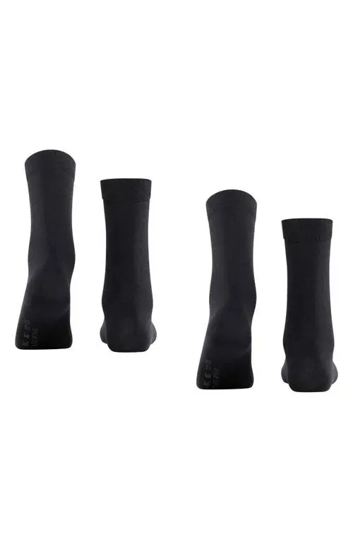 Falke Softmerino 2-pack Virgin Wool-blend Crew Socks - Black