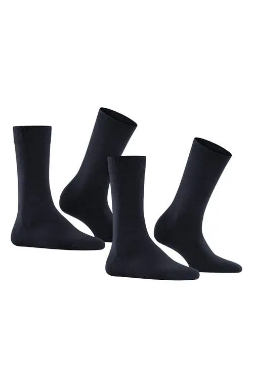Falke Softmerino 2-pack Virgin Wool-blend Crew Socks - Dark Navy