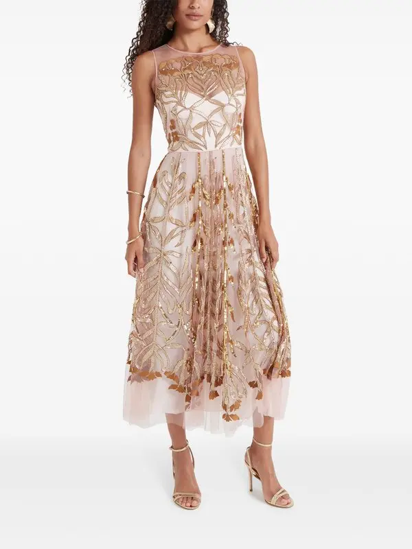 TEMPERLEY LONDON Inez Cocktail Midi Dress - Neutrals