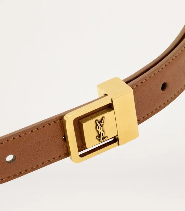 Saint Laurent Leather Fine Ceinture Boucle Belt
