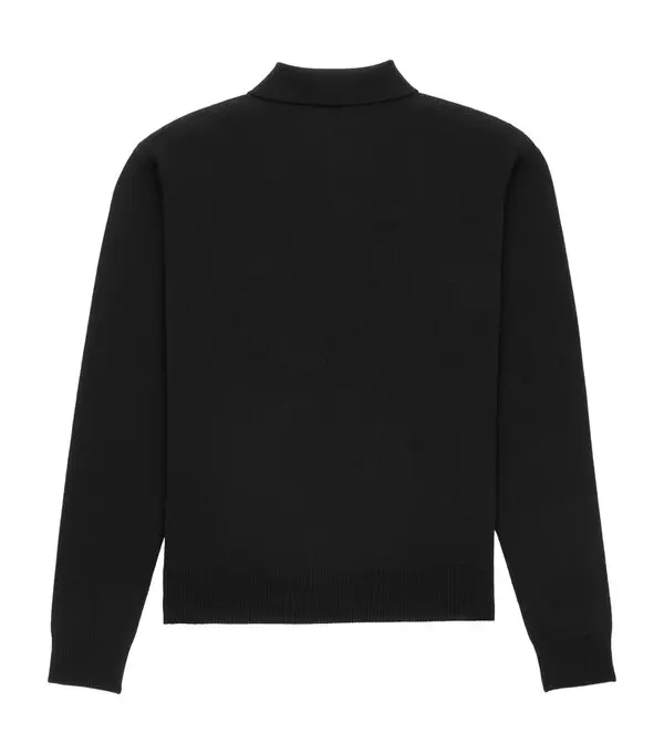 Saint Laurent Wool Polo Sweater - Black