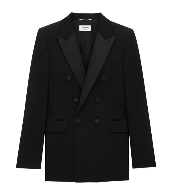 Saint Laurent Wool Tuxedo Blazer - Black