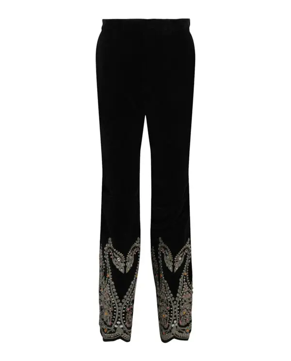 Gucci Embroidered Velvet Pants