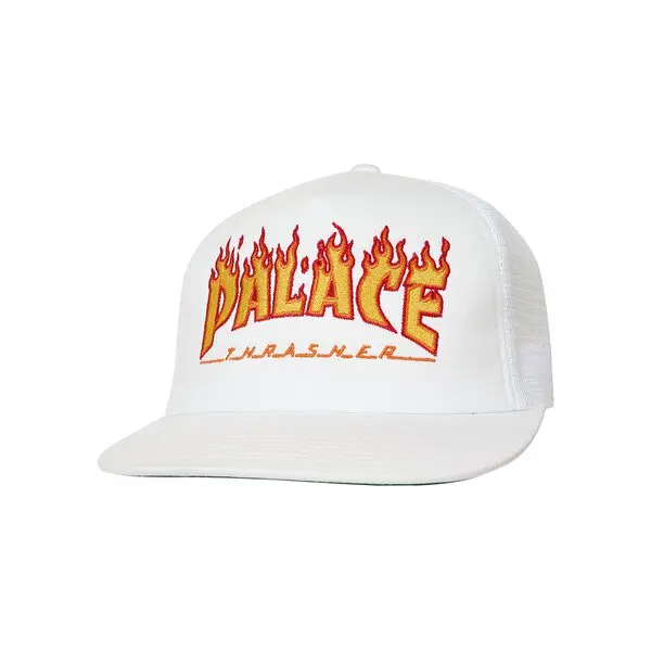 PALACE X Thrasher Trucker Cap - White