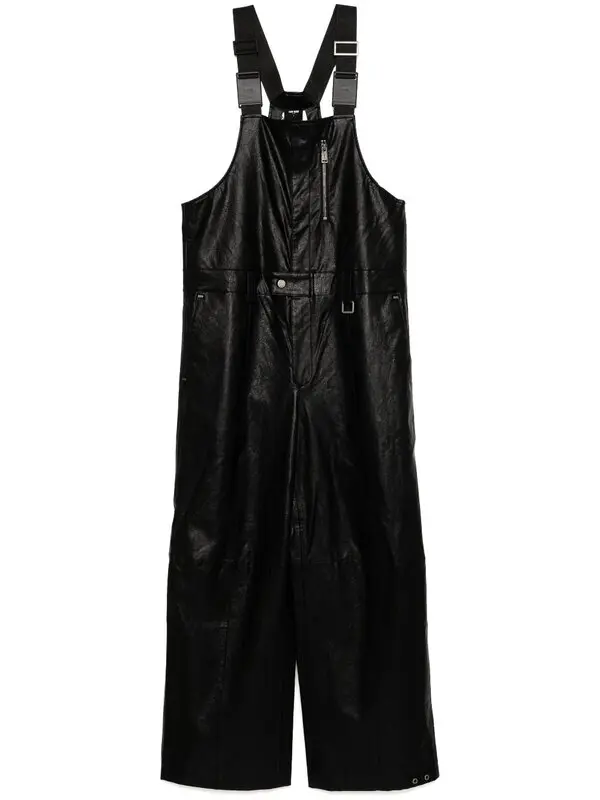 TEAM WANG DESIGN Choices Faux Leather Jumpsuit - Black