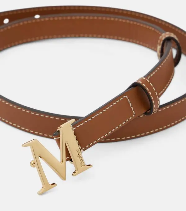 Max Mara Logo Leather Belt
