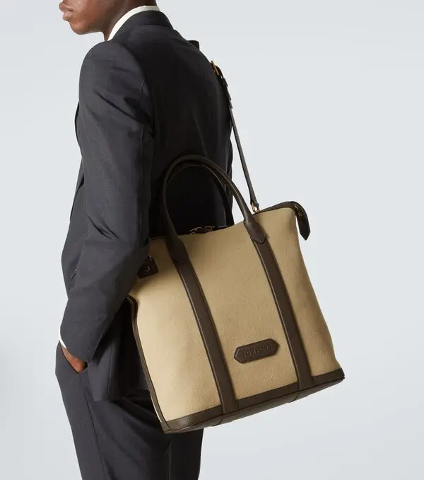 TOM FORD Buckley East West Canvas Tote Bag