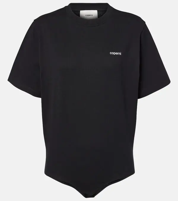 Coperni Logo Cotton Bodysuit - Black