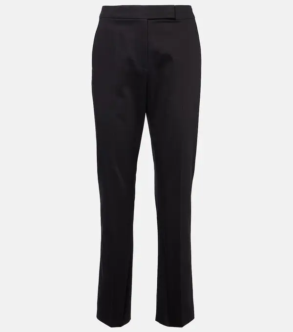 Max Mara Okra Mid-rise Flared Cotton Pants - Black