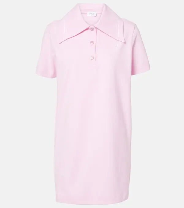 PATOU Logo Cotton Polo Dress - Pink
